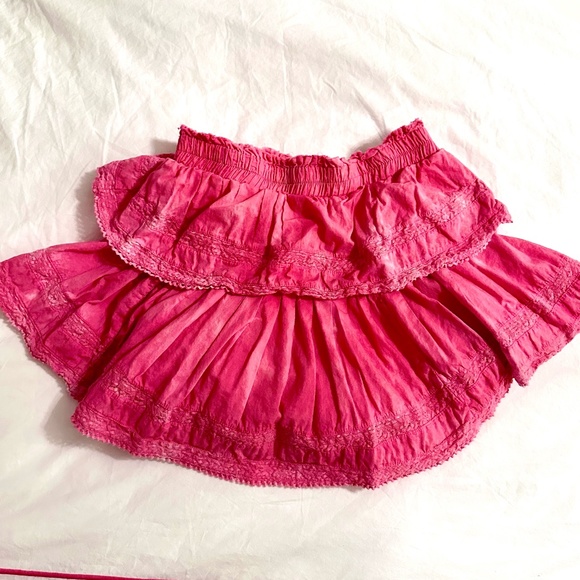 LoveShackFancy | Skirts | Hot Pink Loveshackfancy Ruffle Mini Skirt ...